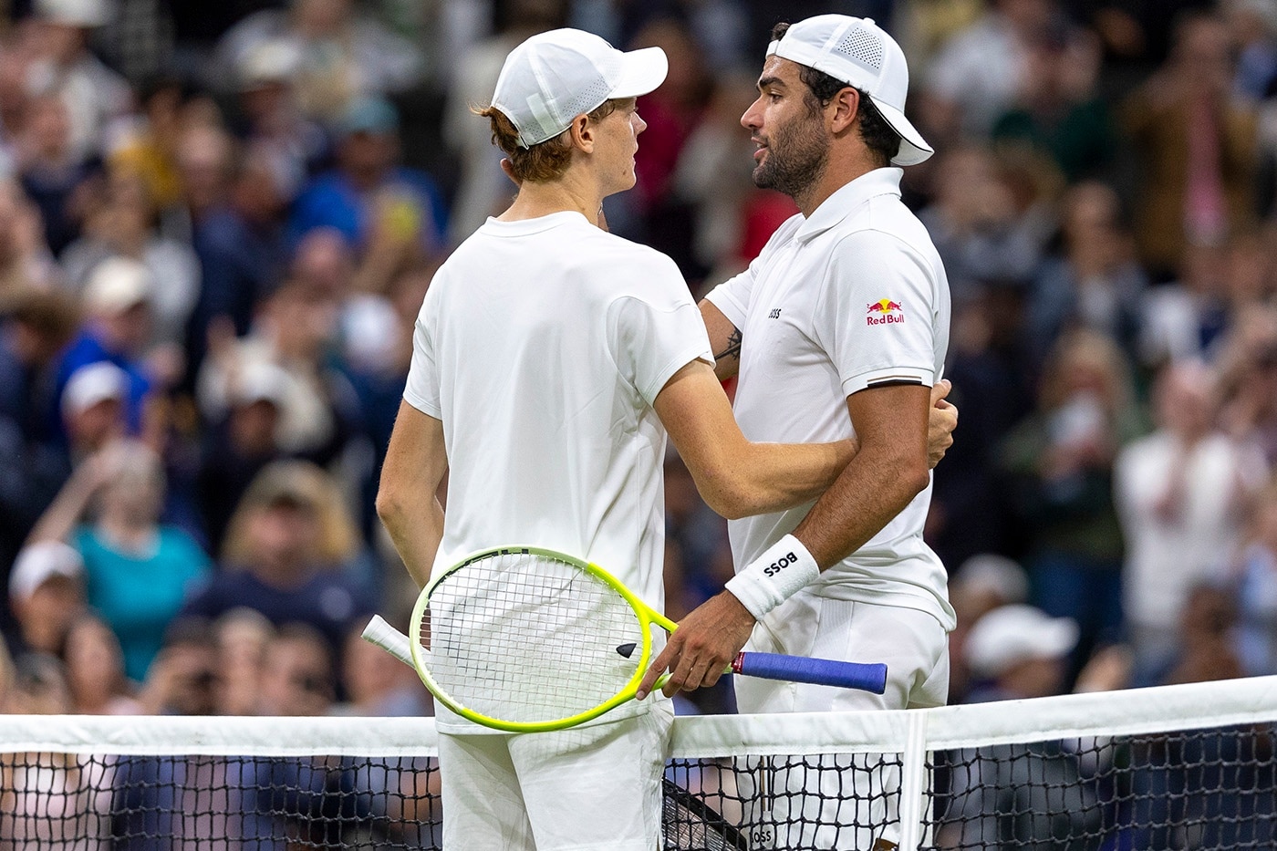 Jannik Sinner (ITA) shakes hands after defeating Matteo Berrettini - The Championships ...