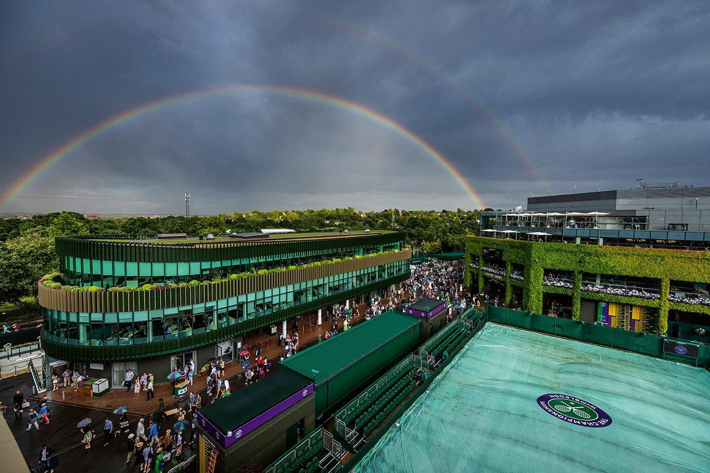 A rainbow forms behind the museum building - The Championships ...