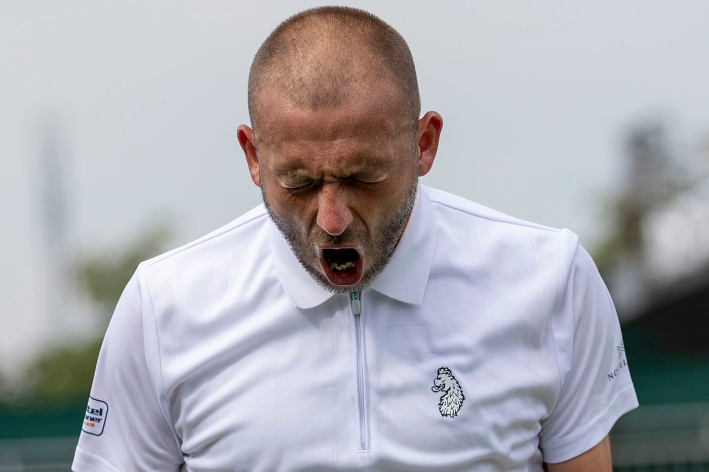 Daniel Evans (GBR) celebrates his victory against Jay Clarke (GBR ...